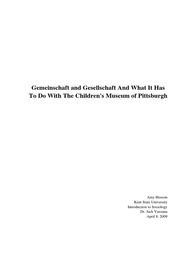 Gemeinschaft and Gesellschaft | PDF | Sociological Theories