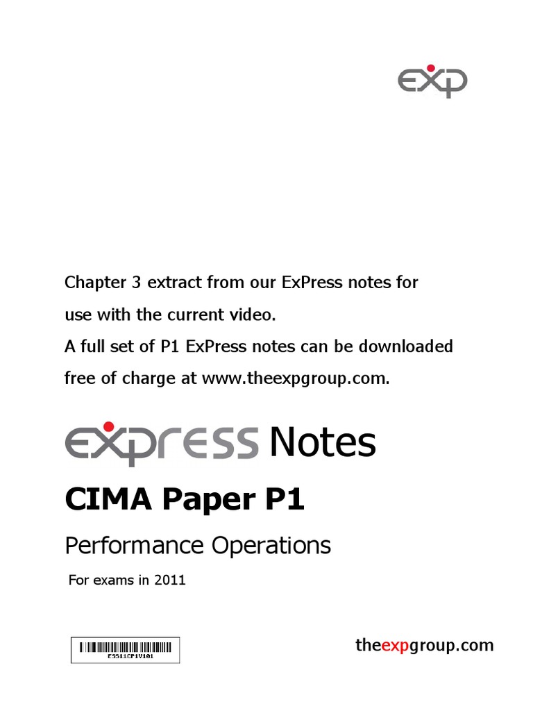 CIMA Paper P1: Notes | Download Free PDF | Internal Rate Of Return ...