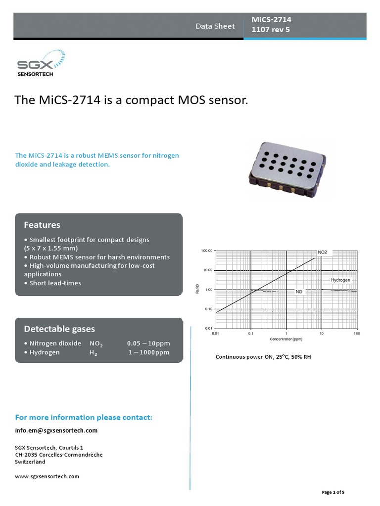 1107 Datasheet MiCS 2714 | Download Free PDF | Resistor | Sensor