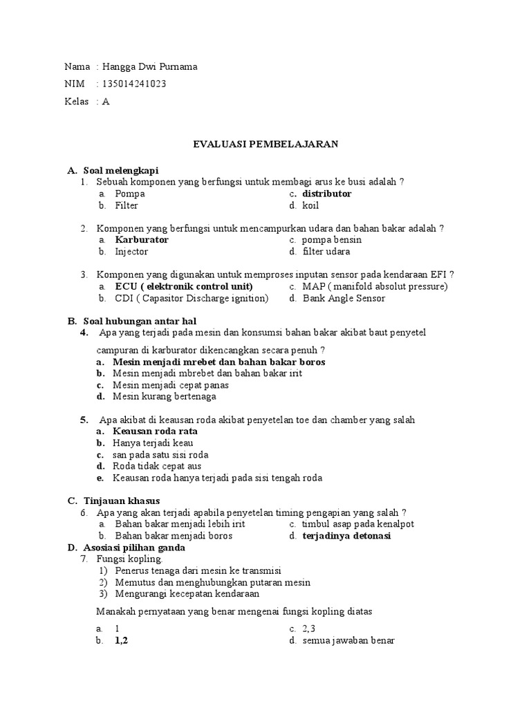 Contoh Soal Pilihan Ganda | PDF