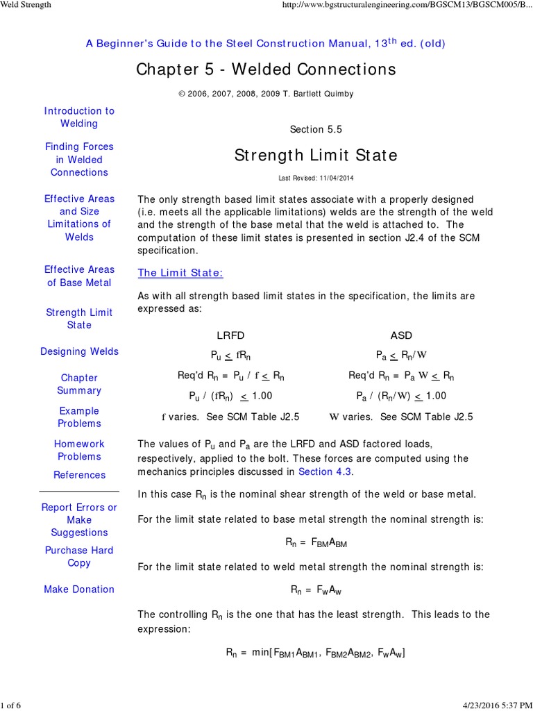 Weld Strength | Download Free PDF | Welding | Construction