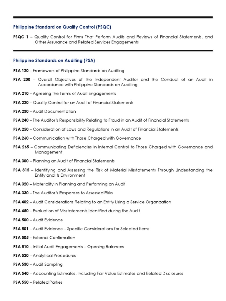 PSA | PDF | Financial Audit | Audit