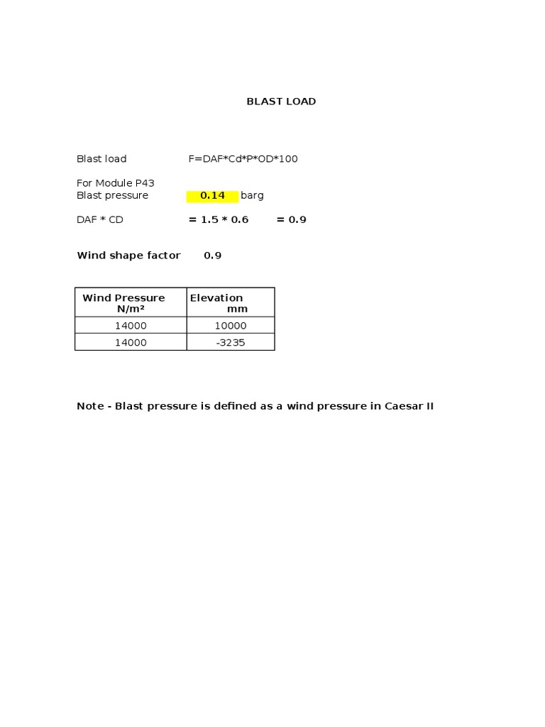 Blast Load Calculation | PDF