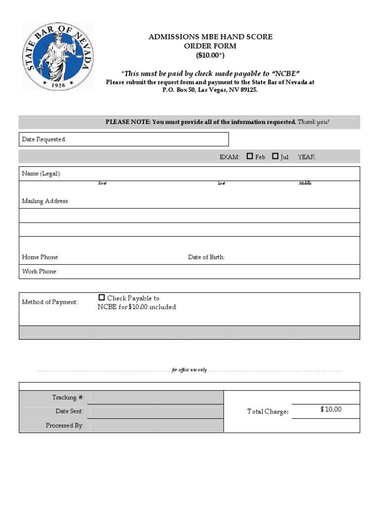 MBE Handscore Form | PDF