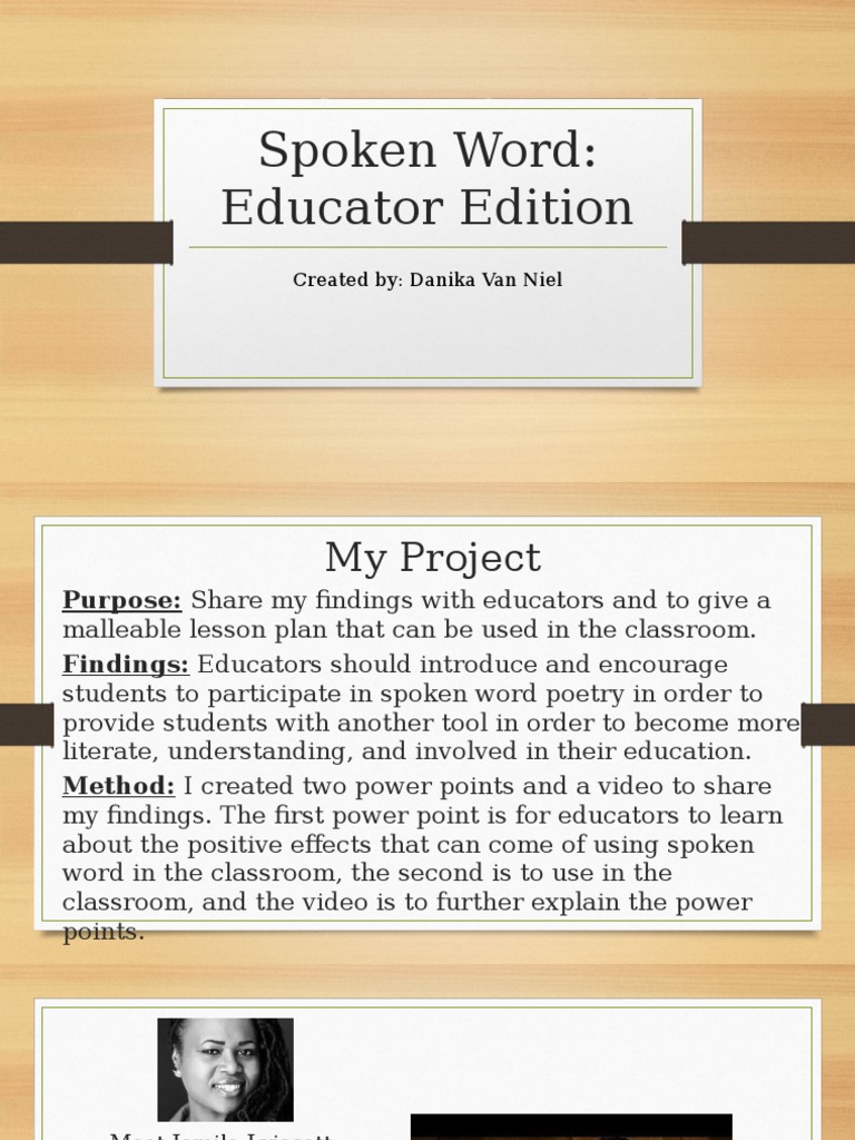 Spoken Word Power Point Educator Edition | PDF | Spoken Word | Poetry