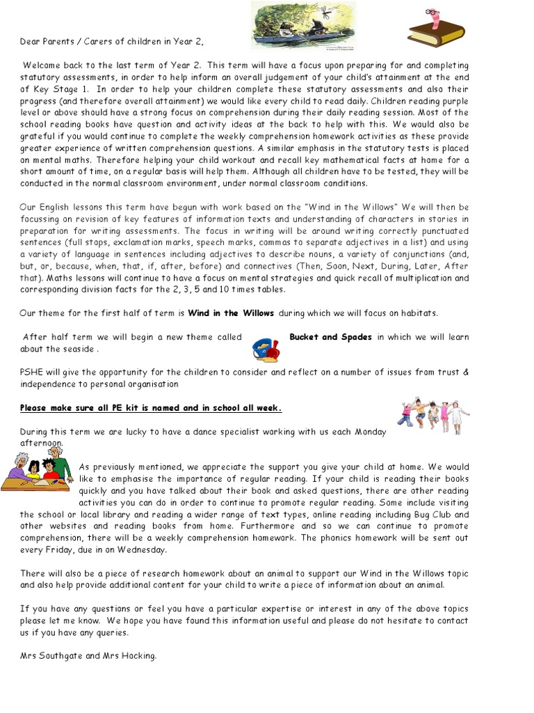 Y2 Summer Curriculum Letter | PDF | Reading Comprehension | Pedagogy