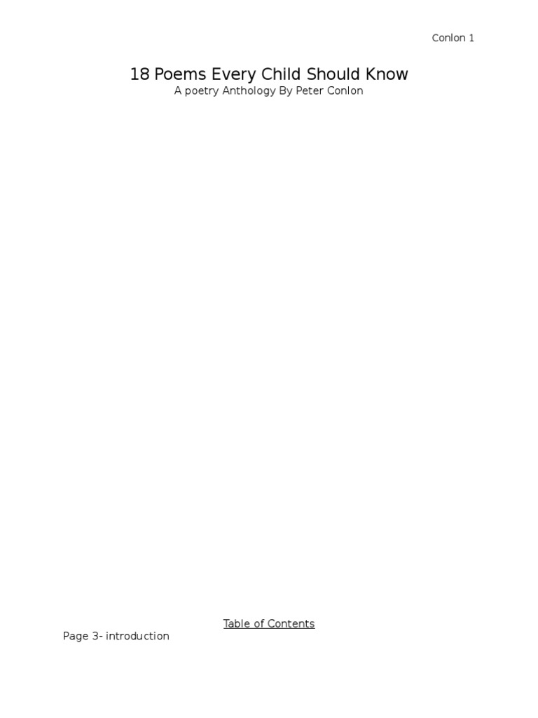 Poetry Anthology | PDF | Poetry