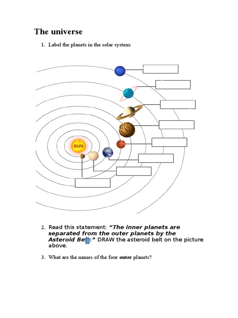 EXAMEN - Science 3 - The Universe | PDF | Planets | Solar System