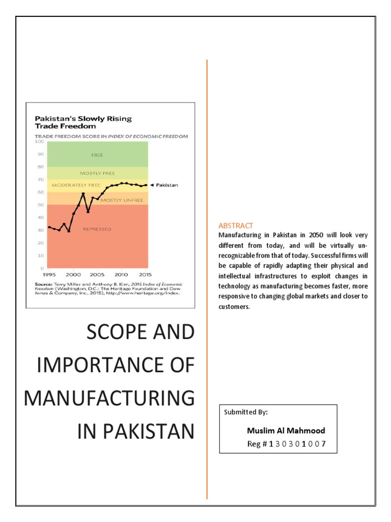Scope and Importance of Manufacturing in Pakistan | PDF | Pakistan ...