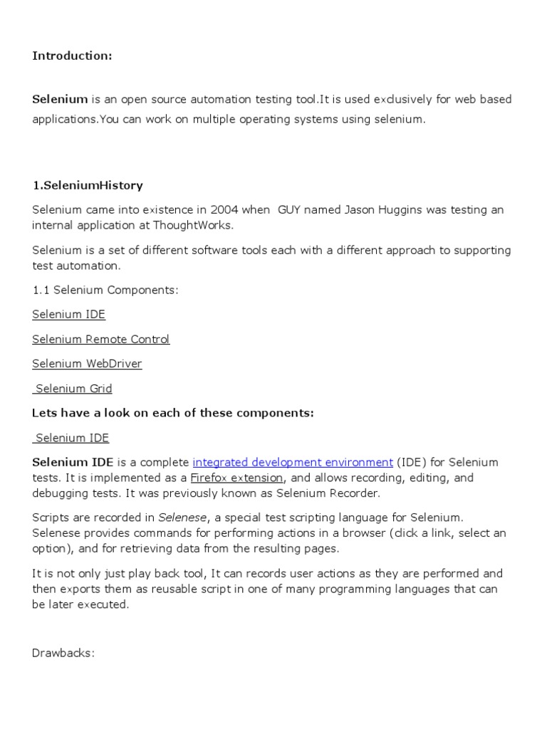 Final Report Selenium | PDF | Selenium (Software) | Web Development