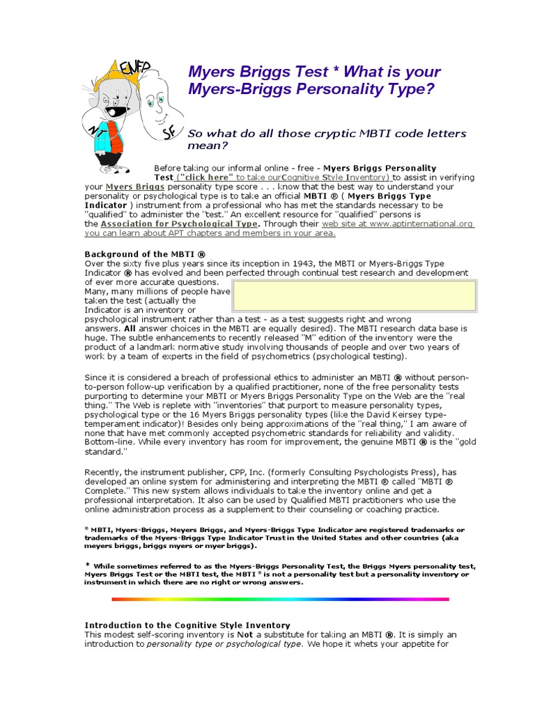 Myers Briggs Test | PDF | Extraversion And Introversion | Intuition