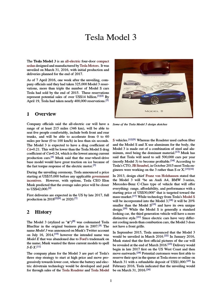 Tesla Model 3 | PDF | Vehicle Electrification | Land Vehicles