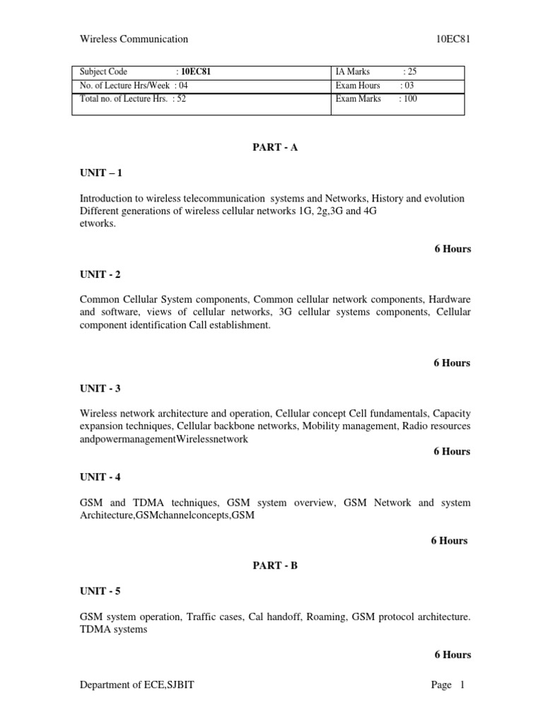 Ece-Viii-Wireless Communication (10ec81) - Notes PDF | PDF | Cellular ...