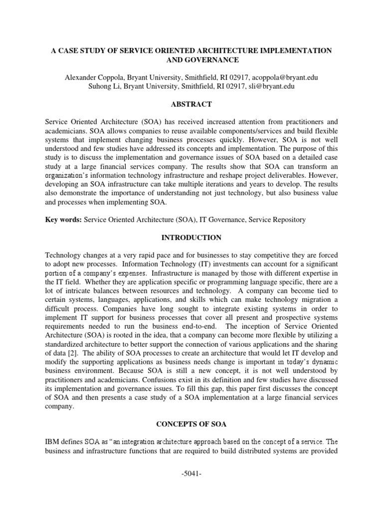 SOA Implementation and Governance Case Study | PDF | Service Oriented Architecture | Web Service