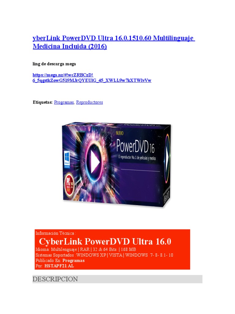 CyberLink PowerDVD Ultra 16 | PDF | Microsoft Windows | Multimedia