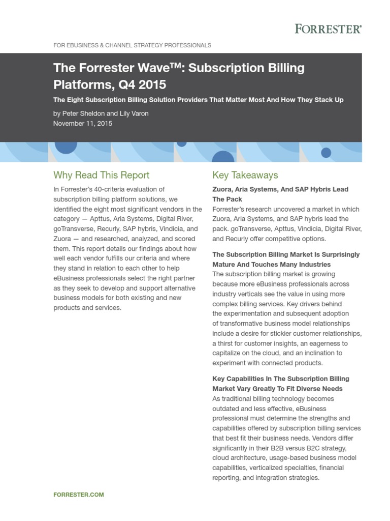 Forrester Report On Hybris PDF | PDF | Subscription Business Model | Sap Se