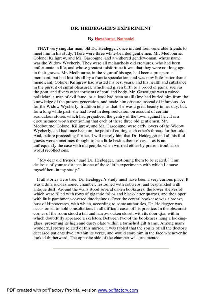 Dr. Heidegger's Experiment Explained | PDF | Nature