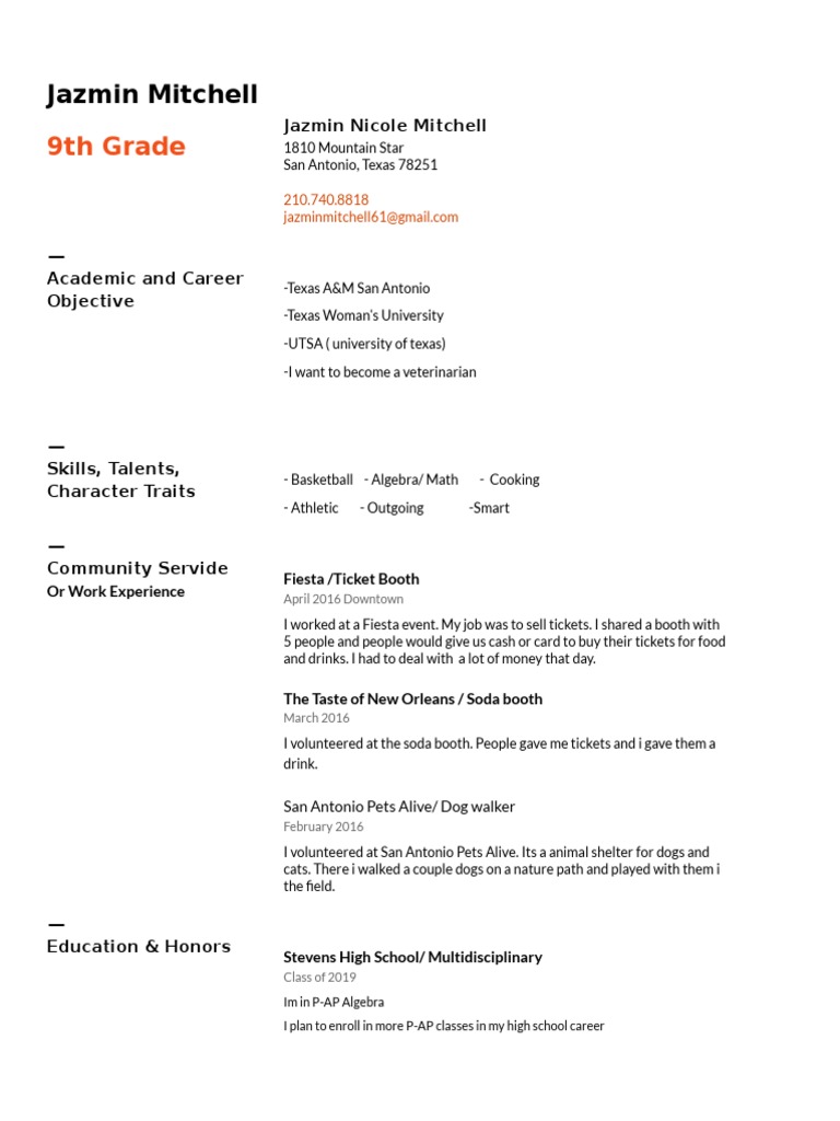 Jazmin Mitchellresume | PDF