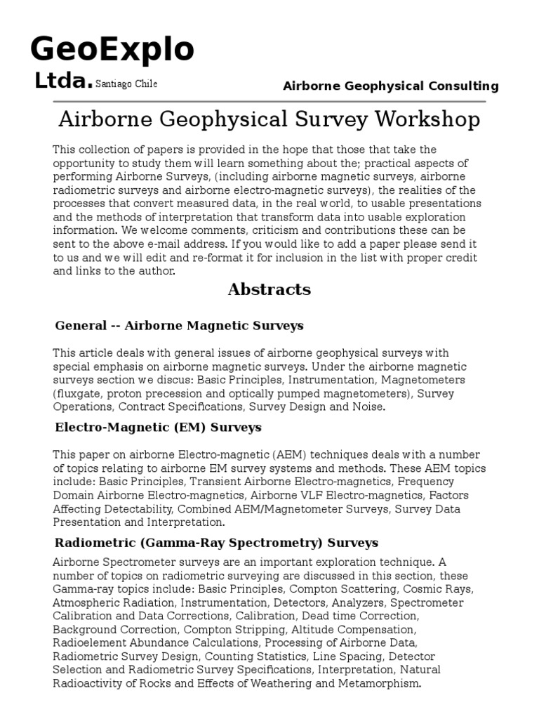 Airborne Geophysical Survey Guide | PDF | Magma | Crust (Geology)