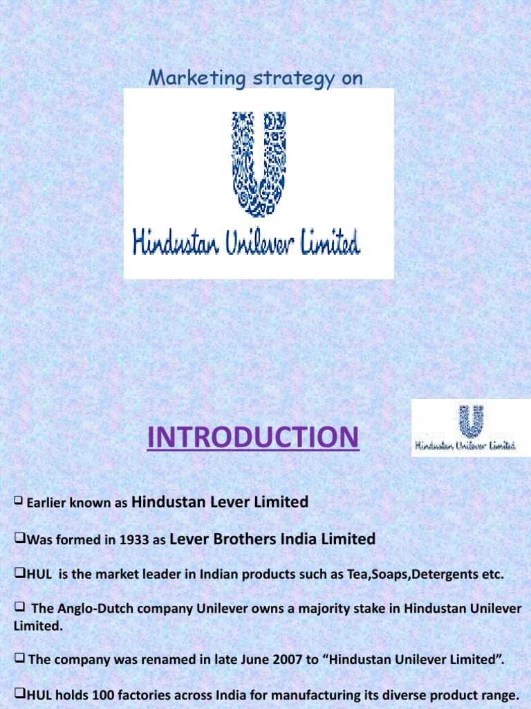 Hindustan Unilever Marketing Strategy Overview | PDF | Economies | Business
