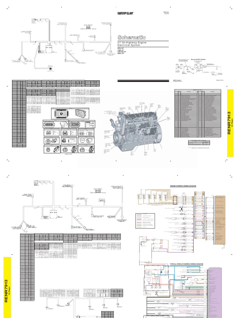 CAT C7 Schematic | PDF | Electrical Connector | Fuel Injection