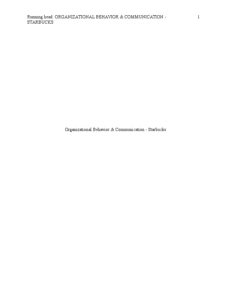 Starbucks: Culture and Communication Insights | PDF | Starbucks ...