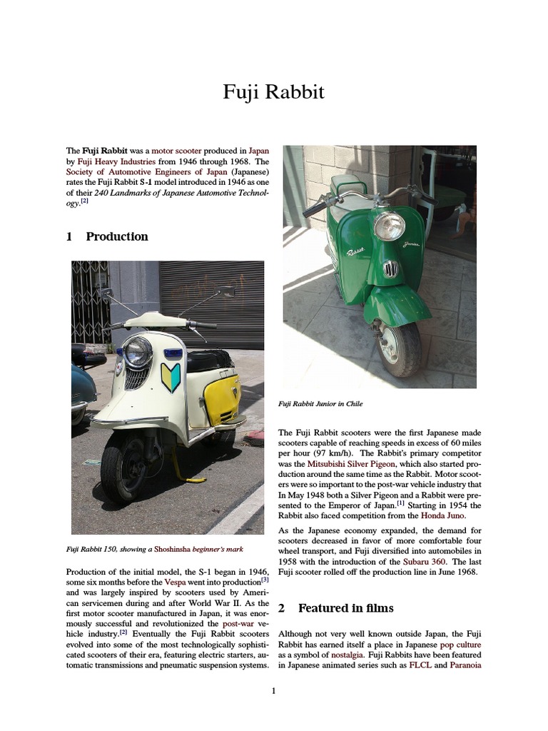 Fuji Rabbit | PDF | Vehicles | Wheeled Vehicles