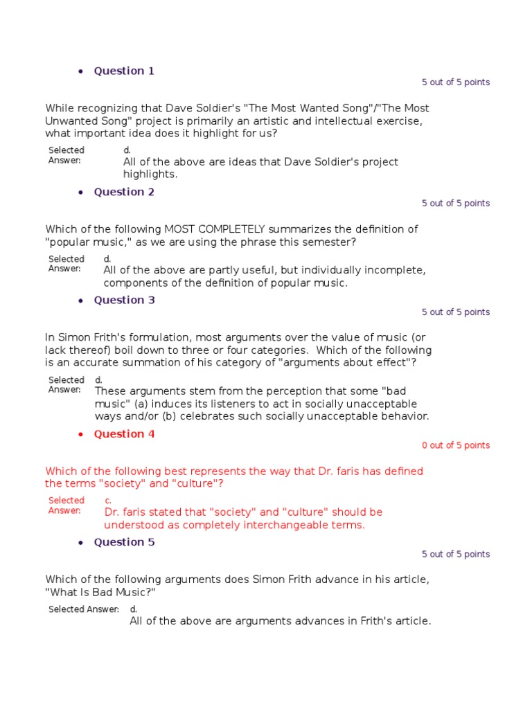 Music Quiz: Concepts and Definitions | PDF | Drum Kit | Sound