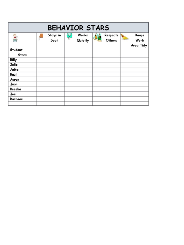 Student Behavior Stars List | PDF