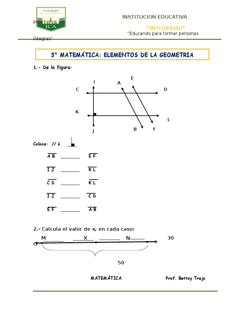 Fichas Matematica Primaria | PDF | Matemática Elemental | Geometría