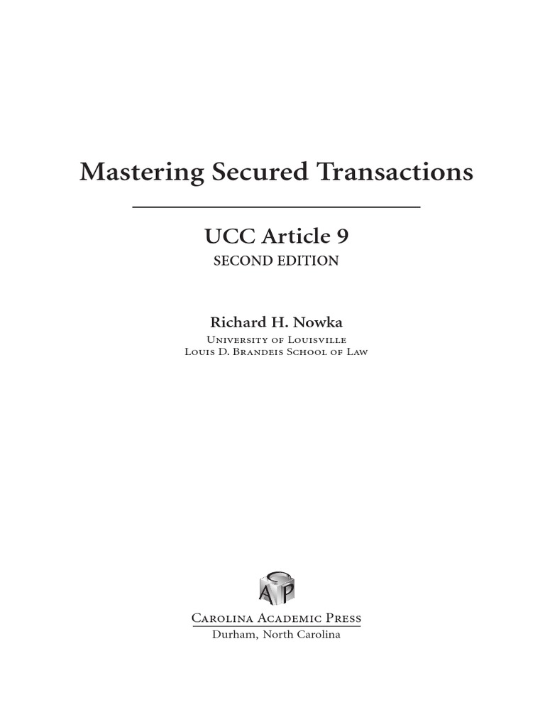 Mastering Secured Transactions Intro | PDF | Security Interest ... Mastering Secured Transactions Intro | PDF | Security Interest ...