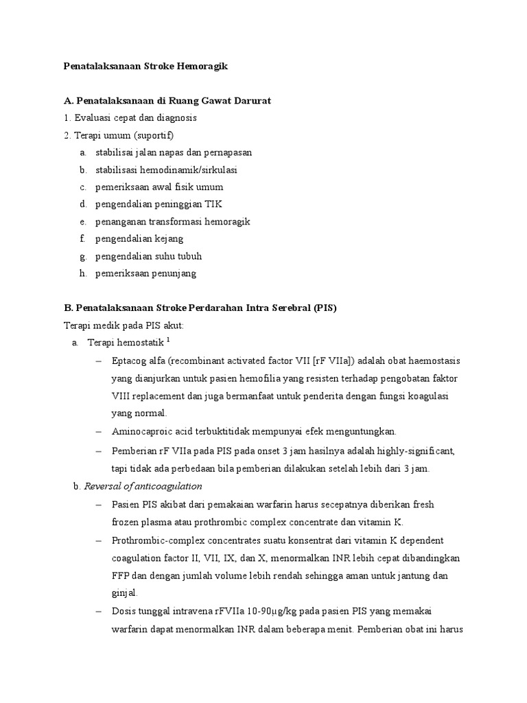 Tatalaksana Stroke Hemoragik | PDF | Kesehatan Holistik | Sains & Matematika