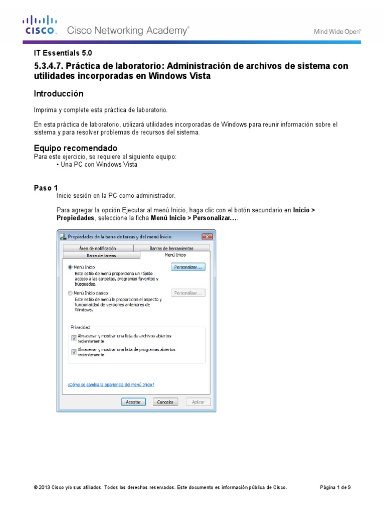 5.3.4.7 Lab - Managing System Files With Built-In Utilities in Windows Vista PDF | PDF | Point ...
