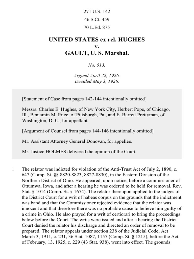Supreme Court Ruling on Hughes v. Gault | PDF | Magistrate | Jurisdiction