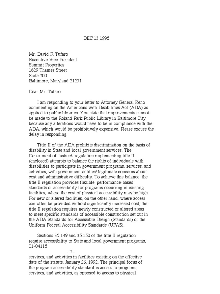 US Department of Justice Civil Rights Division - Letter - tal660 ...
