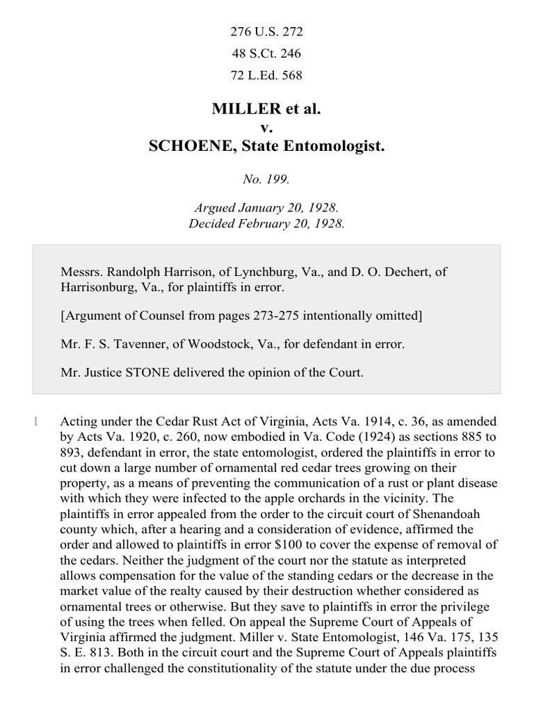 Virginia Cedar Rust Act Case Summary | PDF | Supreme Court Of The ...