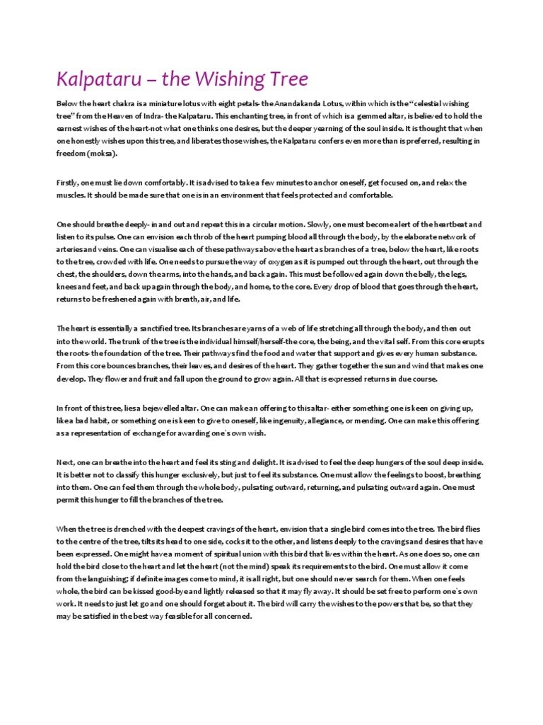 Kalpataru - The Wishing Tree | PDF | Heart | Trees