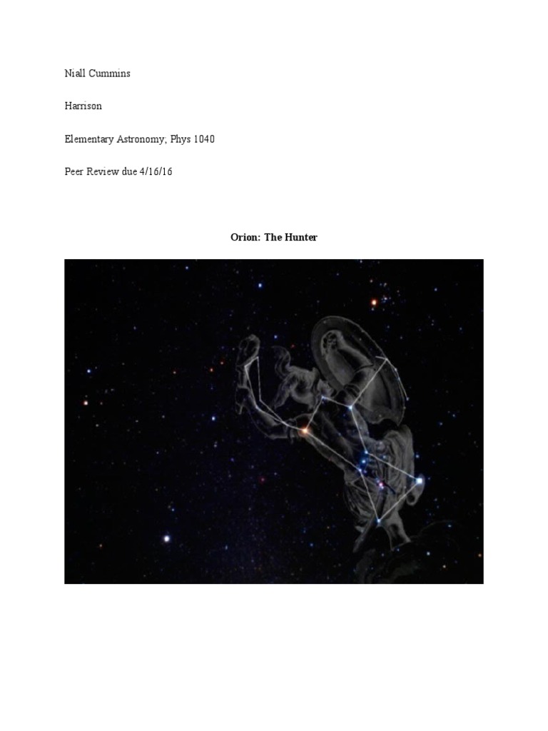 Orion Constellation Paper | PDF | Stars | Nebula