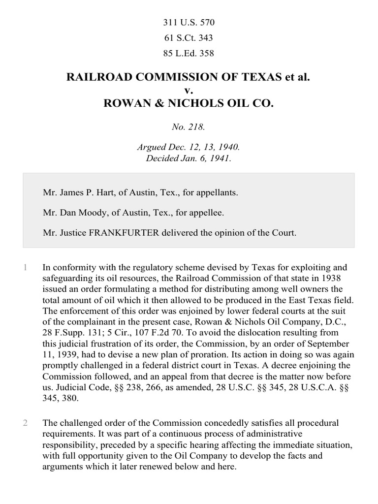 Texas Oil Production Regulation Case | PDF | Supreme Court Of The ...