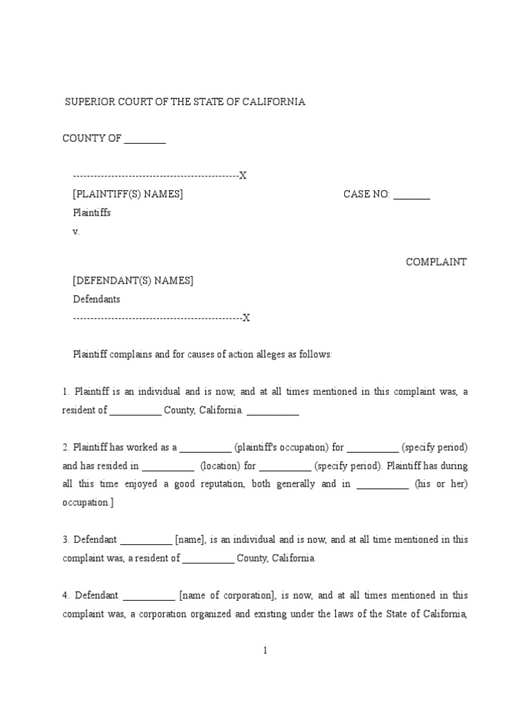 Defamation Complaint | PDF | Defamation | Plaintiff