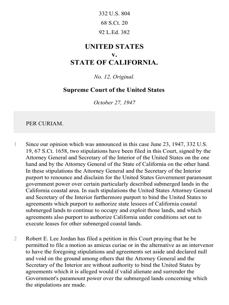 United States v. State of California, 332 U.S. 804 (1947) | Supreme ...