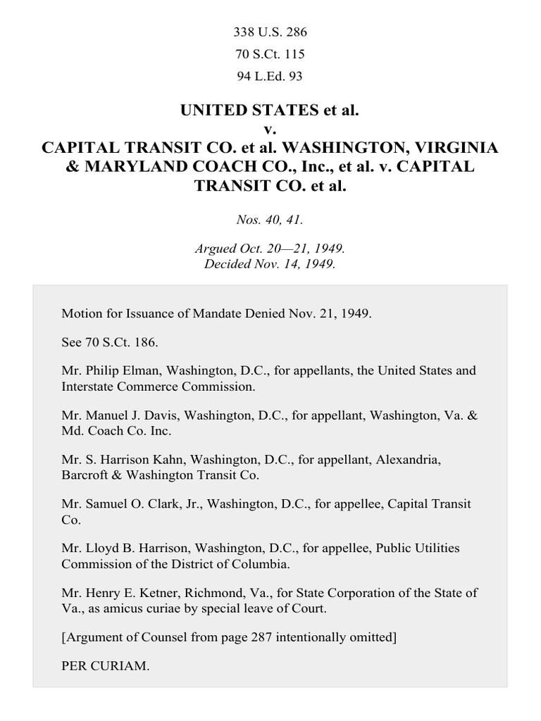 Interstate Regulation of Capital Transit | PDF | Commerce Clause ...