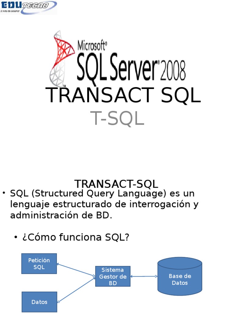 Transact SQL Avanzado | PDF | SQL | Tabla (base de datos)