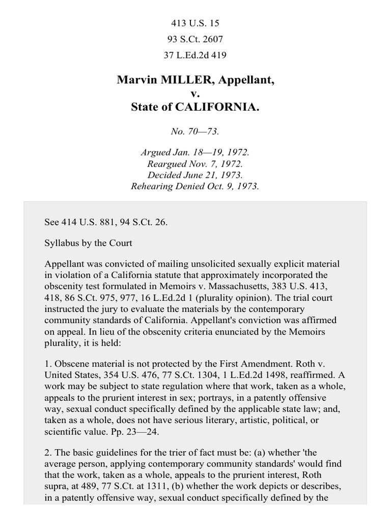Marvin MILLER, Appellant, v. State of CALIFORNIA