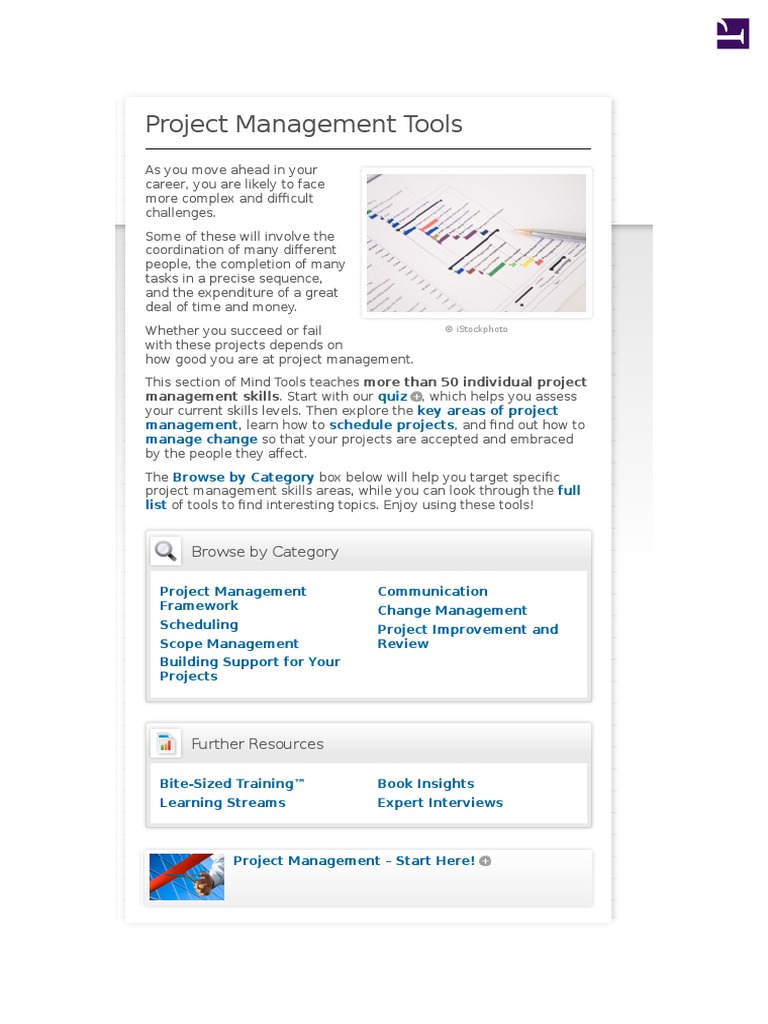Mind Tools - Project Management | PDF | Scrum (Software Development ...