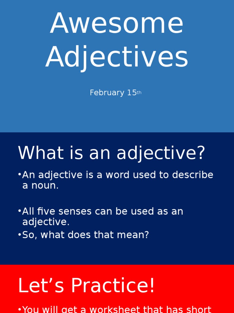Awesome Adjectives | PDF