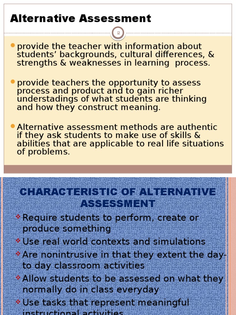 Alternative Assessment | Download Free PDF | Educational Assessment ...