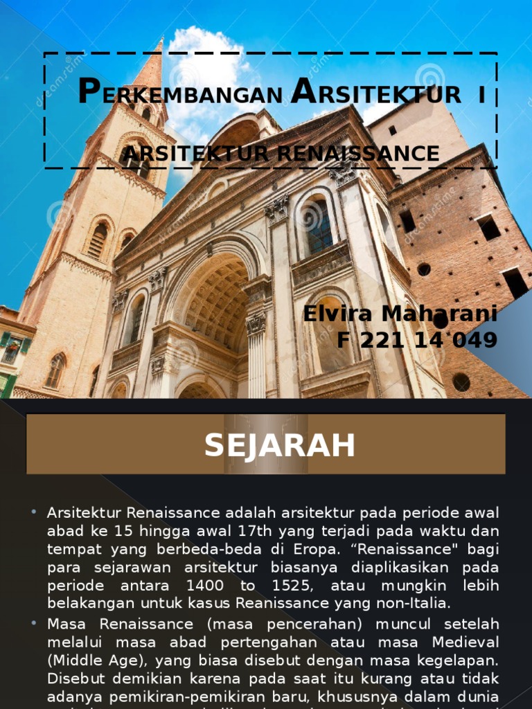 Arsitektur Renaissance: Sejarah dan Karakteristik | PDF