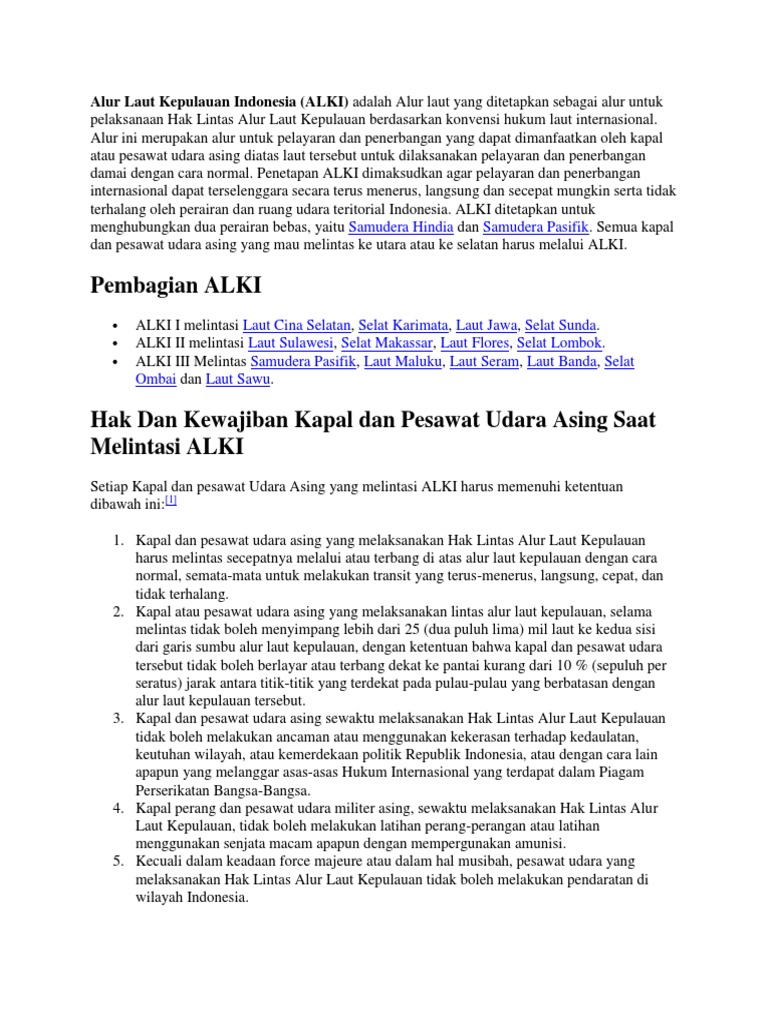 Alur Laut Kepulauan Indonesia | PDF