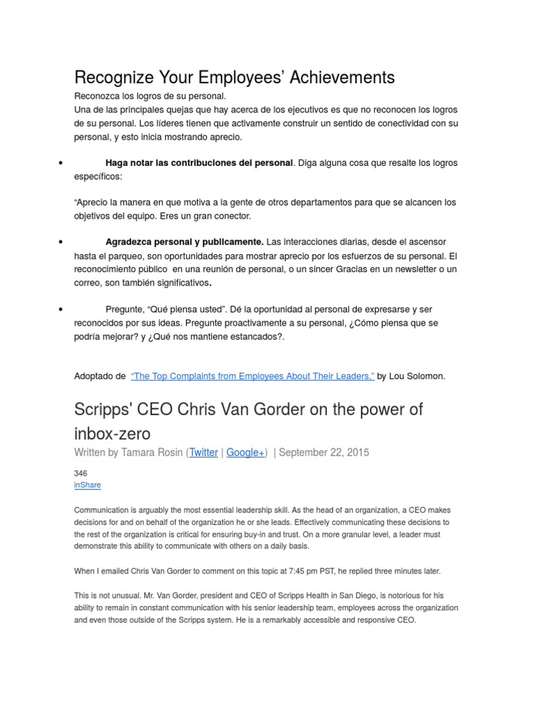 Recognize Your Employees | PDF | Email | Business